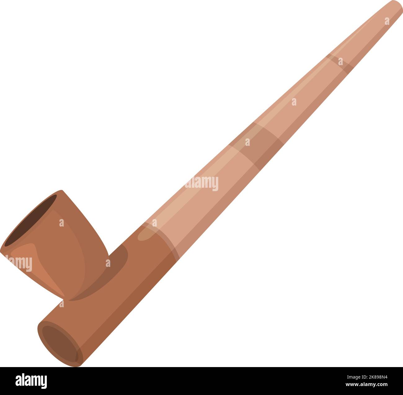Wood smoking pipe icon cartoon vector. Tribal person. Culture native ...