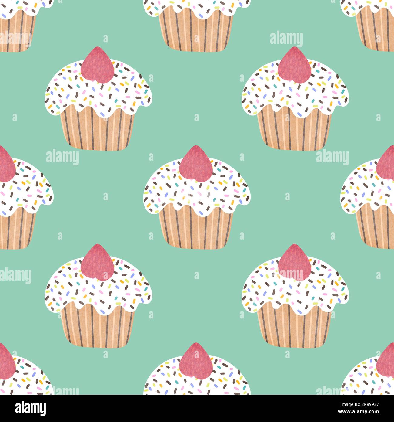 Birthday cartoon seamless cake pattern for wrapping paper and fabrics ...