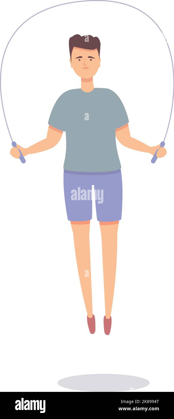 Boy jump rope icon cartoon vector. Street workout. Gym training Stock ...