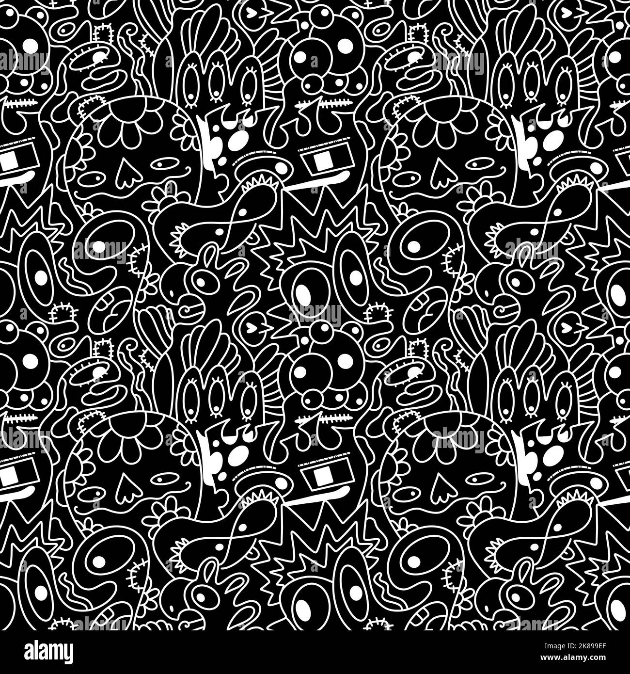 Cartoon seamless monster alien pattern for kids clothes print and ...