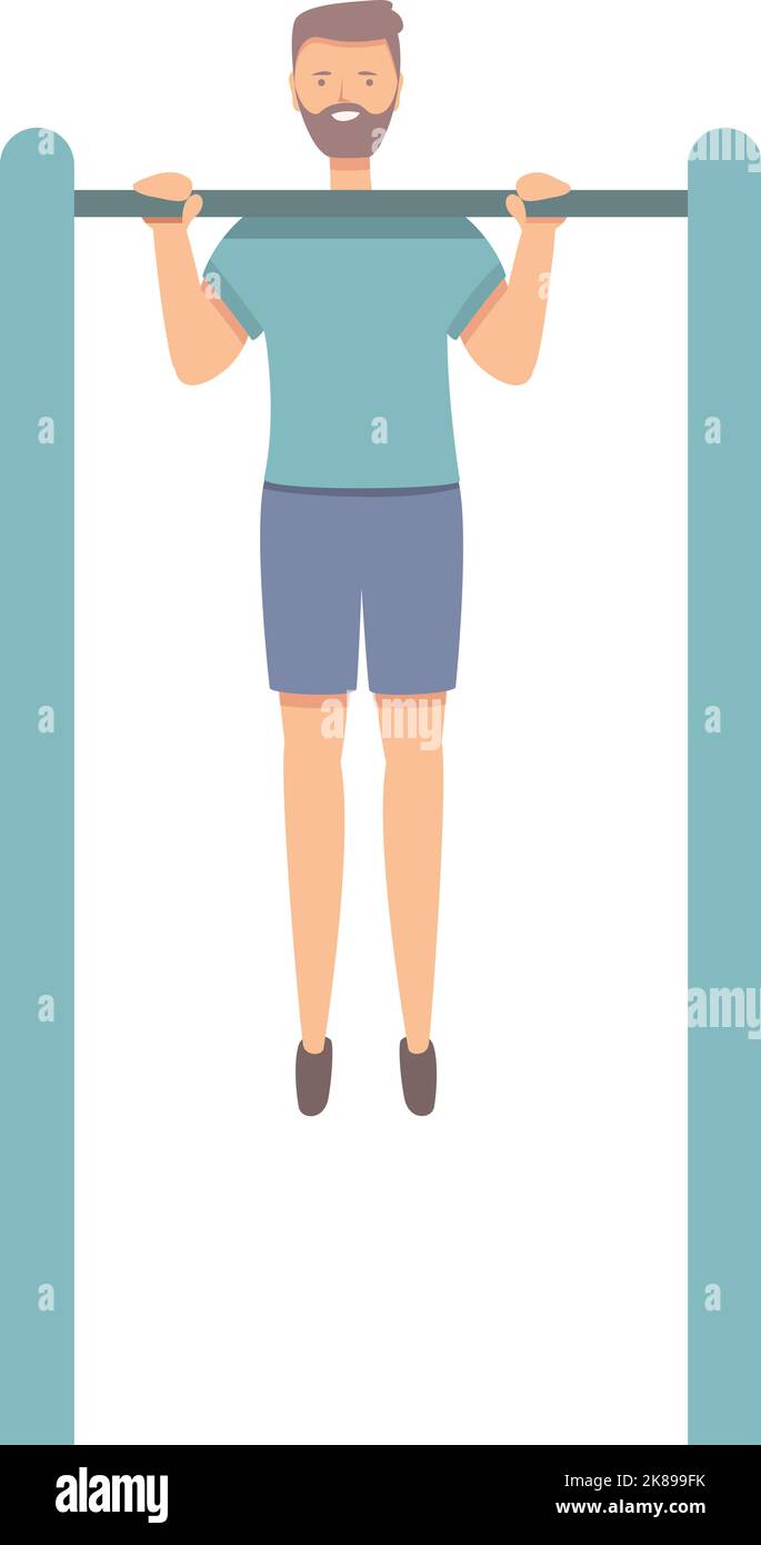 Bar exercise icon cartoon vector. Street workout. Outdoor equipment ...