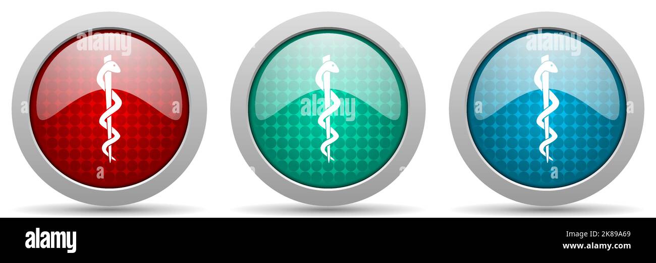 Emergency vector icon set, glossy web buttons collection Stock Vector ...