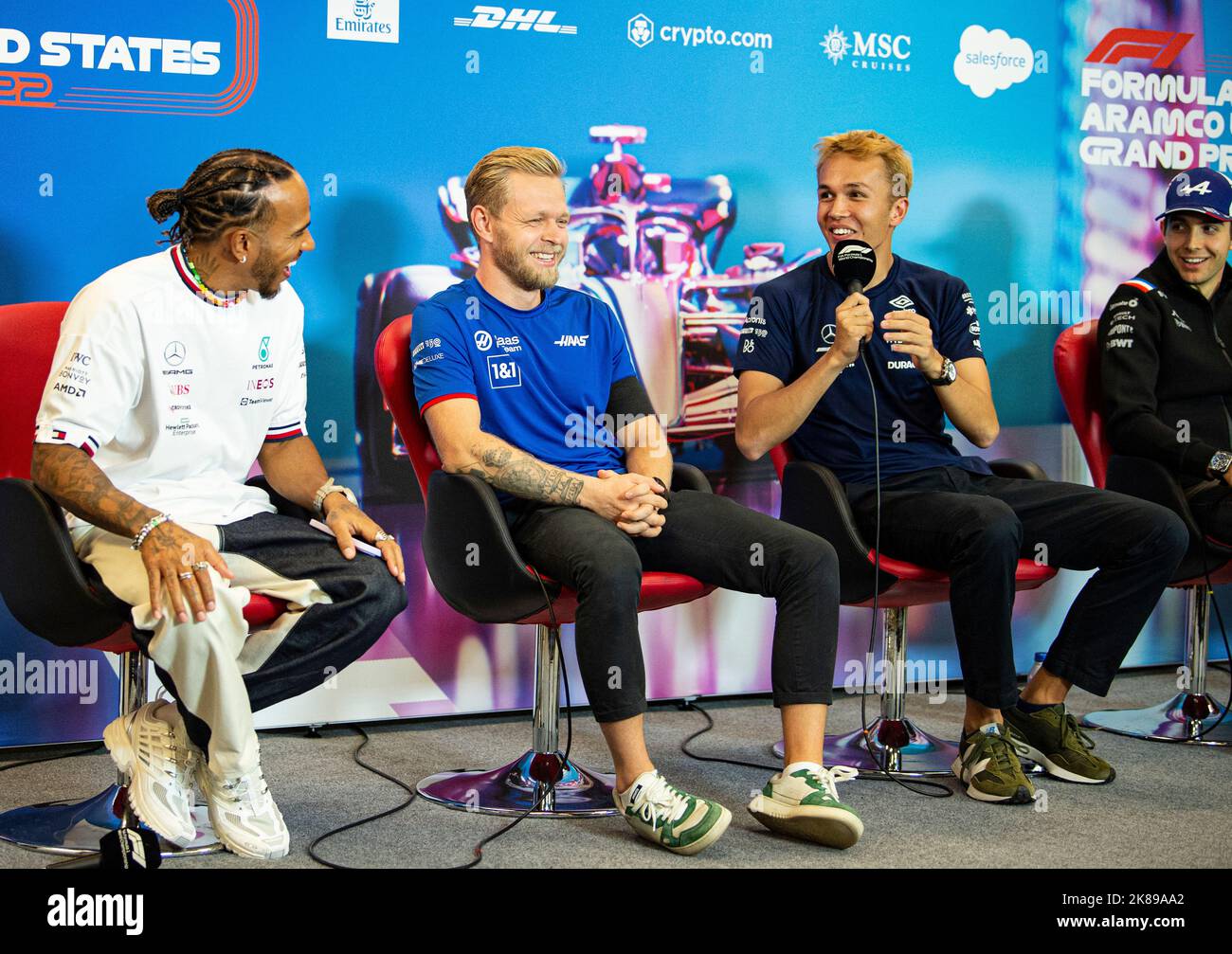 Austin, Texas, USA. 20th Oct, 2022. From L-R interview #44.Mercedes AMG ...