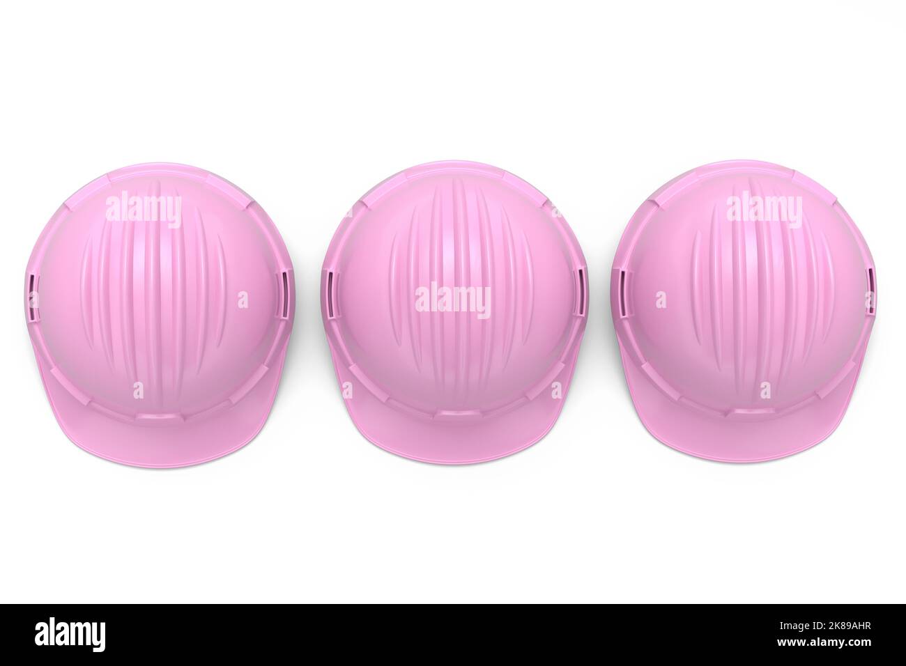 Set of safety helmets or hard caps on white background. 3d render and ...