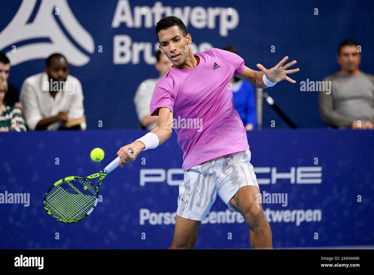 Canadian Felix Auger-Aliassime pictured during the men's single quarter finals match between ...