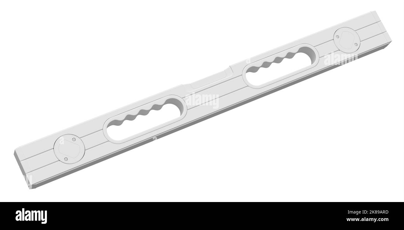 Building spirit level tool on white monochrome background. 3d render ...