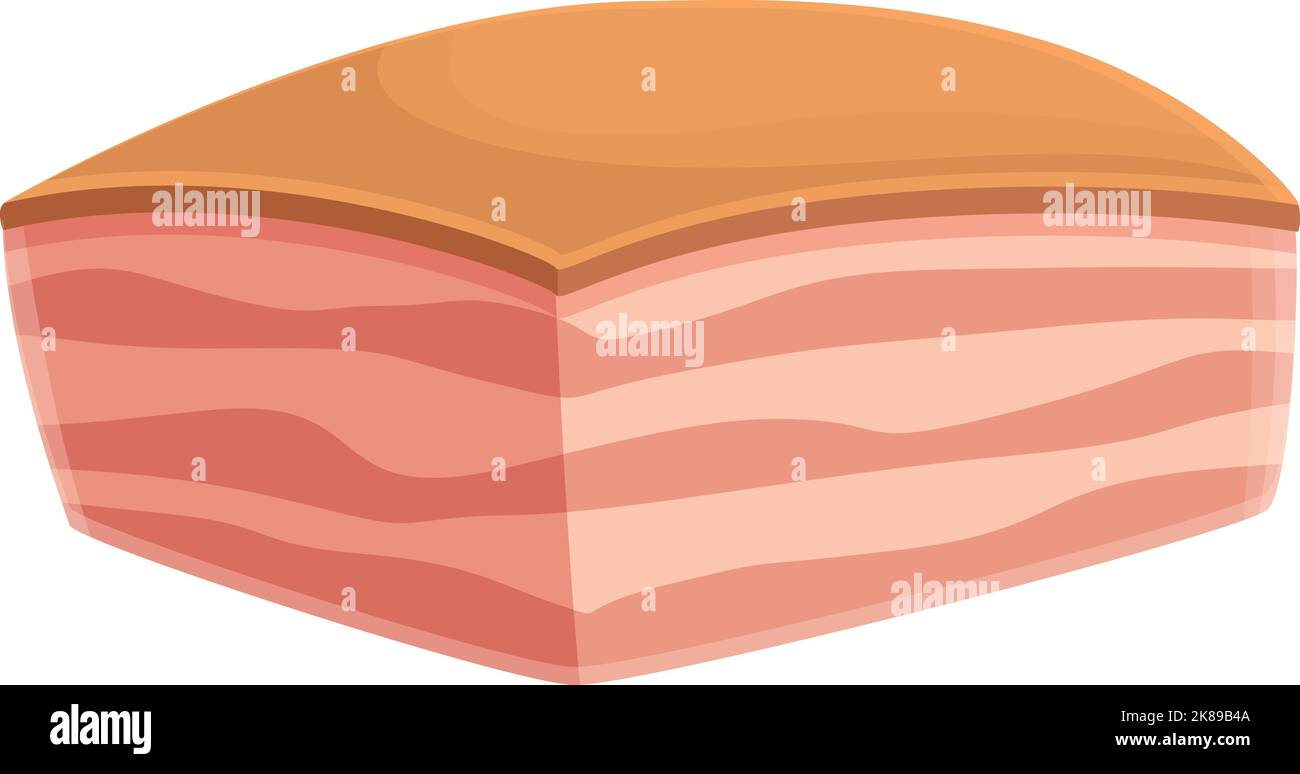 Ham lard icon cartoon vector. Pork meat. Raw bacon Stock Vector Image ...
