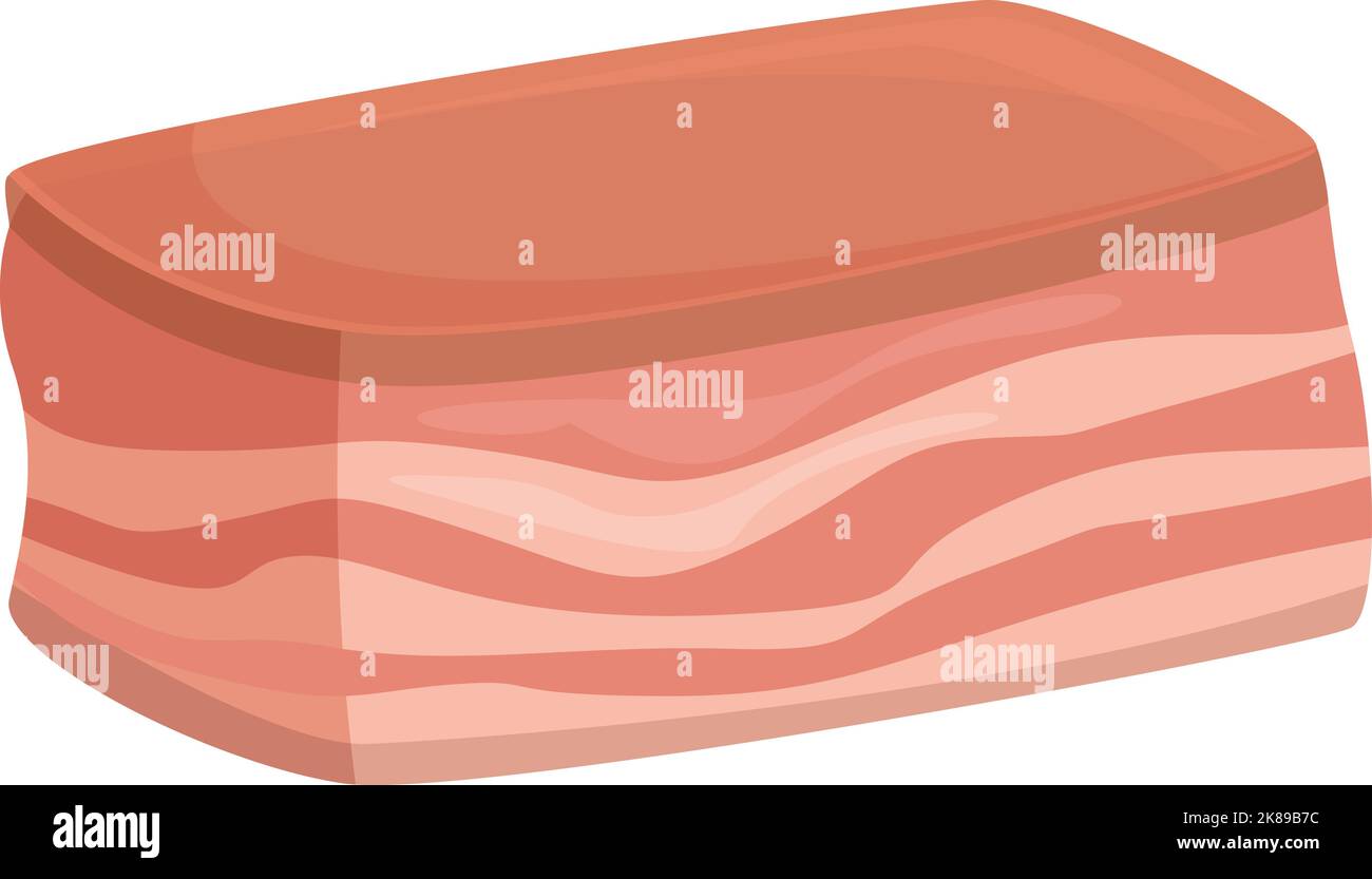 Cube lard icon cartoon vector. Pork meat. Raw bacon Stock Vector Image ...