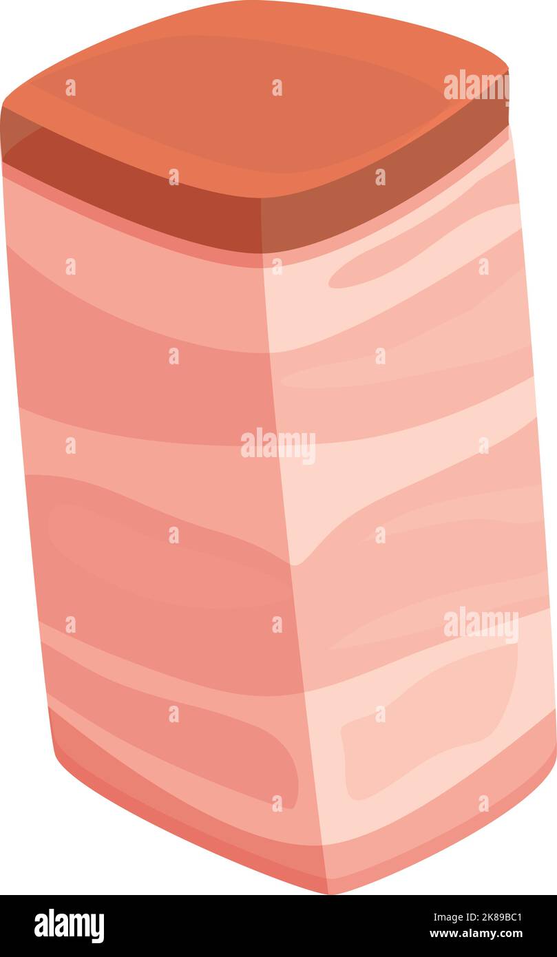 Salt pork lard icon cartoon vector. Bacon meat. Raw beef Stock Vector ...