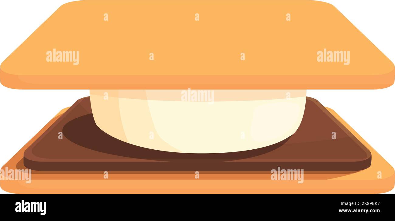 Fire marshmallow icon cartoon vector. Campfire party. Dessert space ...