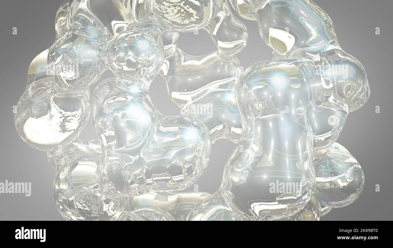 3D rendering abstract artistic surreal object based on metabolic ...