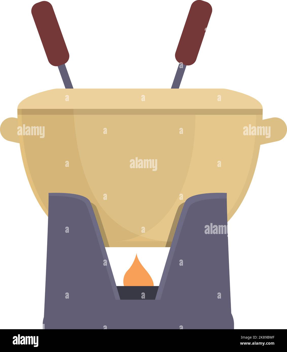 Restaurant fondue icon cartoon vector. Cheese food. Cooking sauce Stock ...