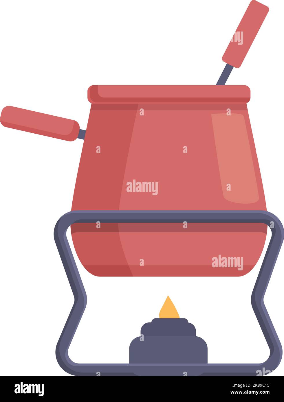 Cooking fondue icon cartoon vector. Cheese food. Pot sauce Stock Vector ...