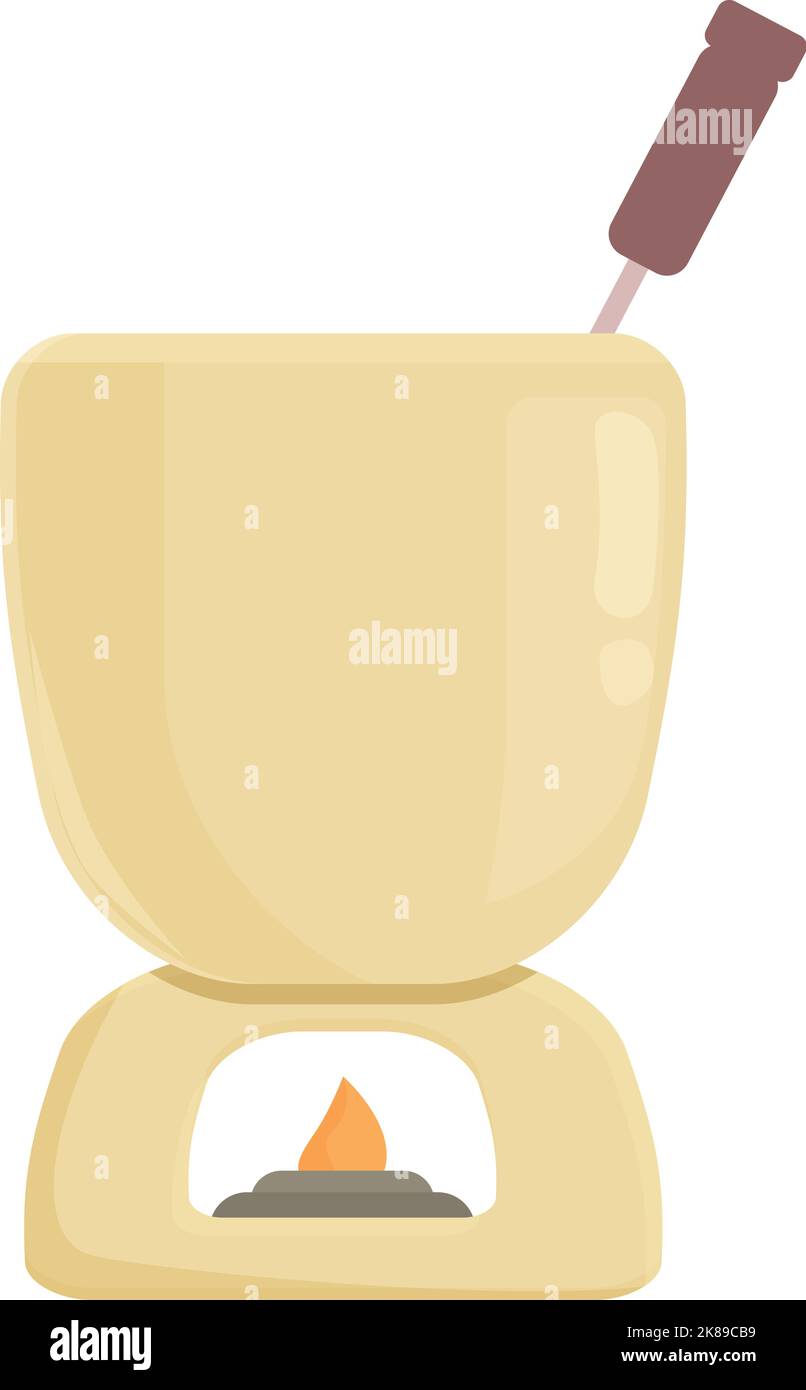 Drawing fondue icon cartoon vector. Cooking sauce. Dinner pot Stock ...