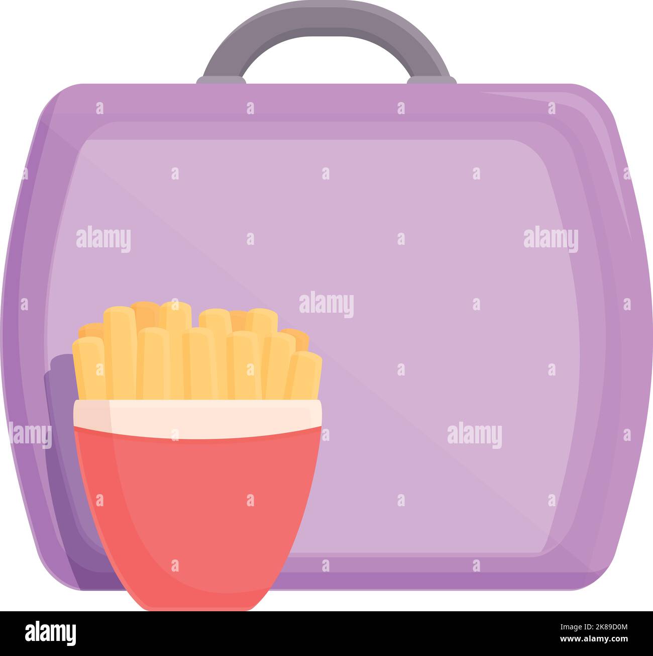 Fries snack box icon cartoon vector. Lunch food. Kid bag Stock Vector ...