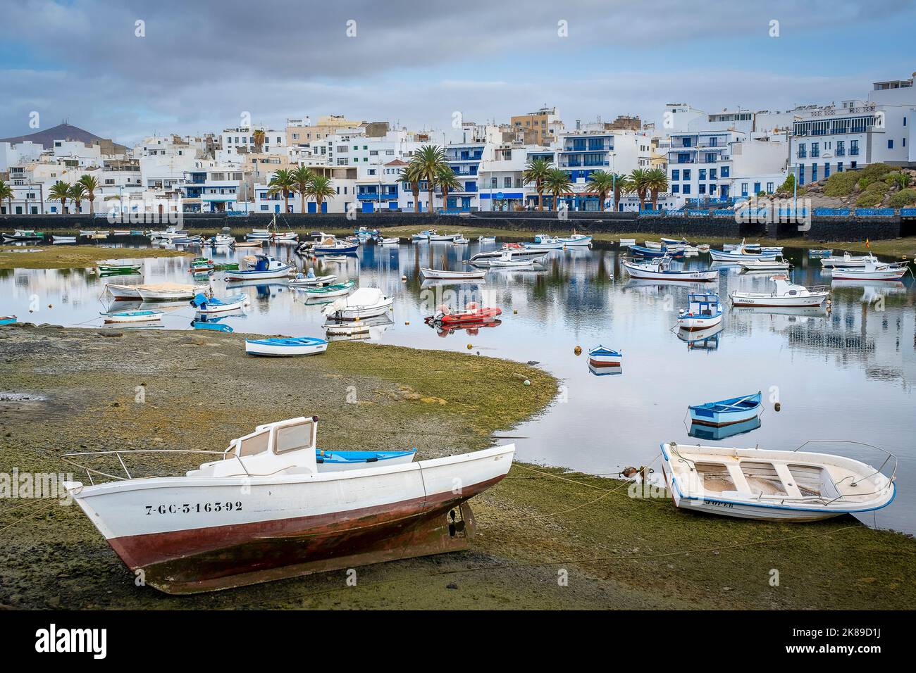 Spain, Canary Islands, Lanzarote, Arecife, Charco de San Gines Stock ...