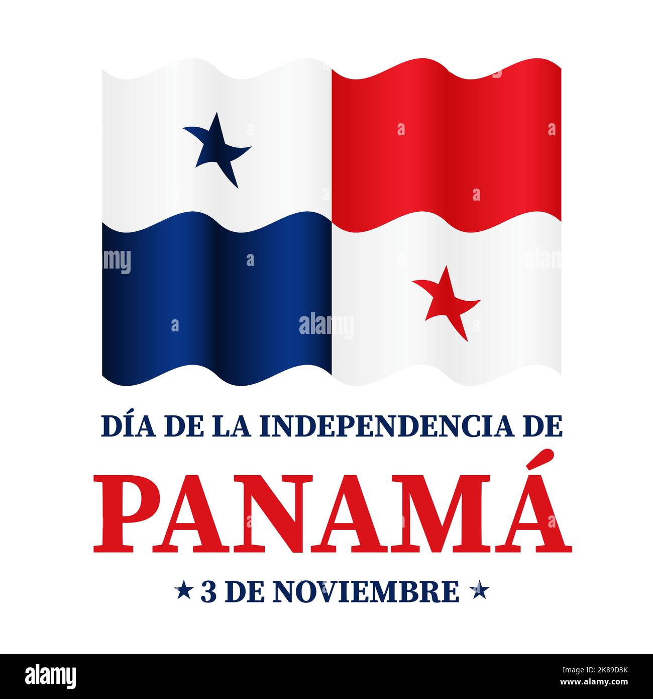 Panama Independence Day typography poster in Spanish. National holiday ...