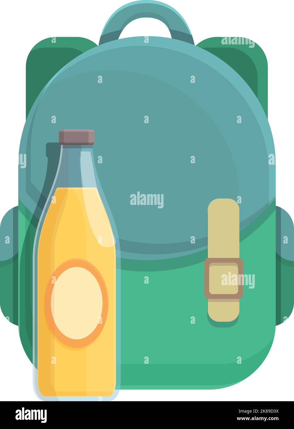 Lunch backpack icon cartoon vector. Snack meal. Water dinner Stock ...