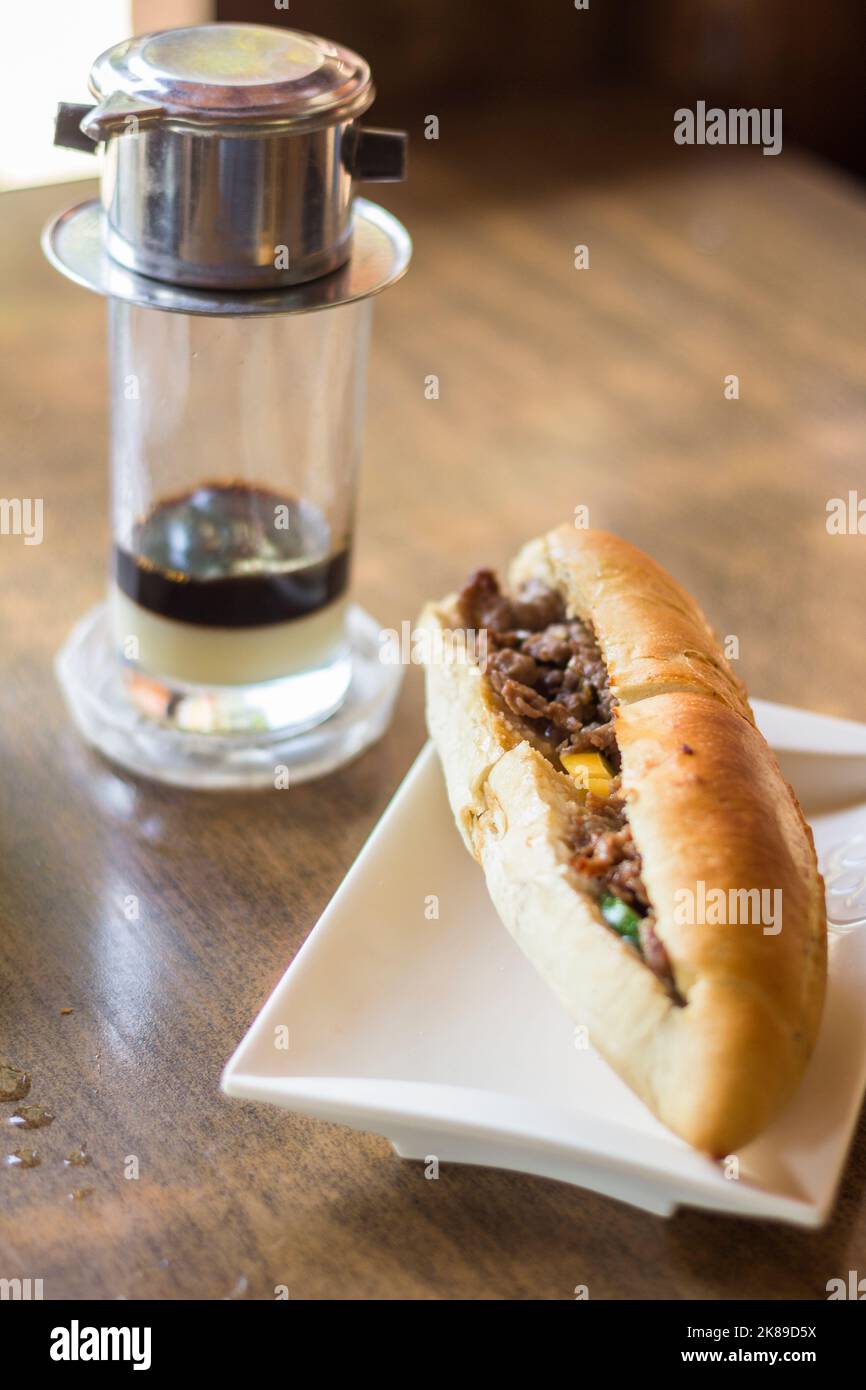 Banh mi sandwich at a local Vietnamese restaurant in Palawan ...