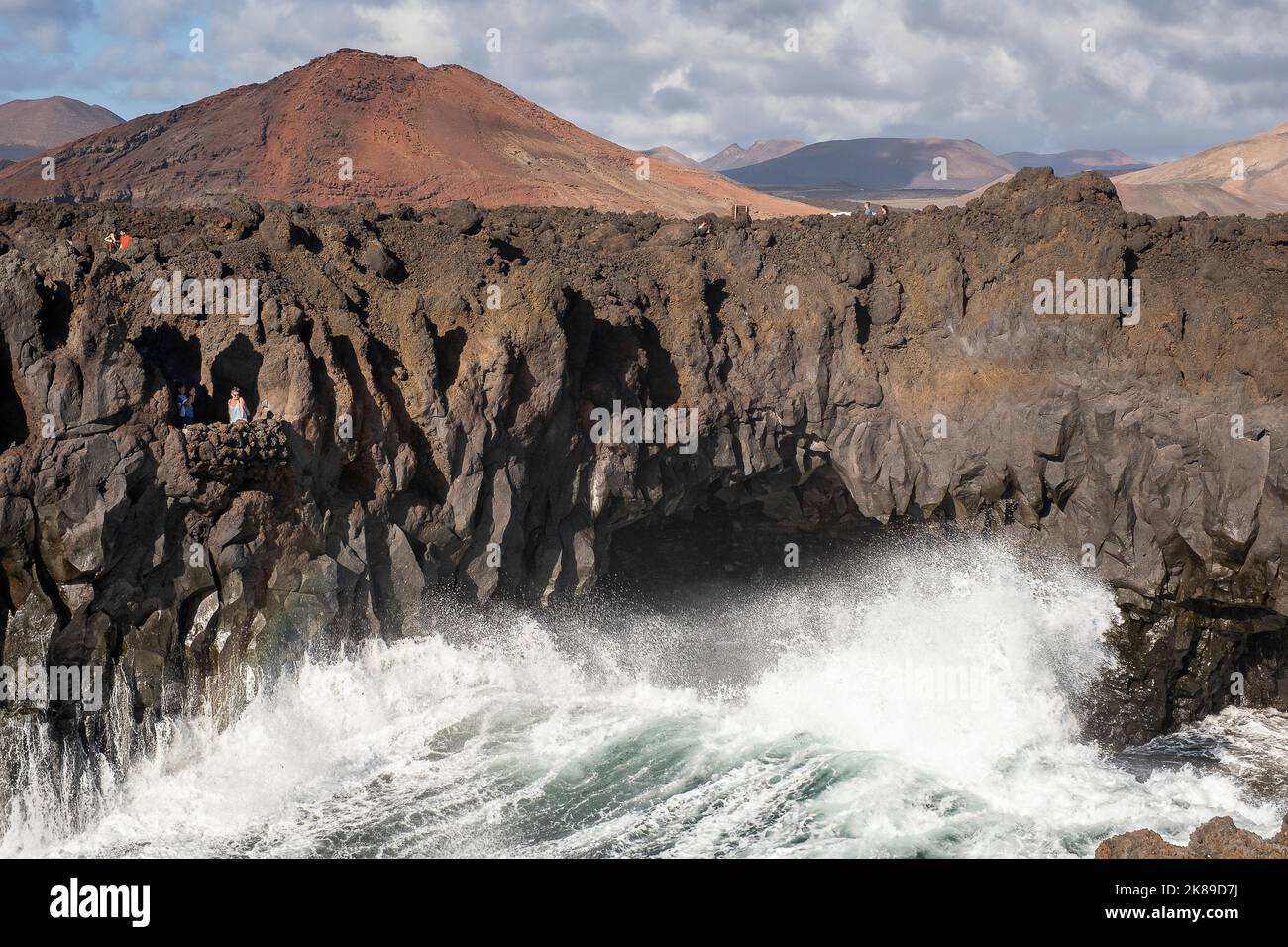 Breaking wave, Los Hervideros, Lanzarote, Spain Stock Photo - Alamy