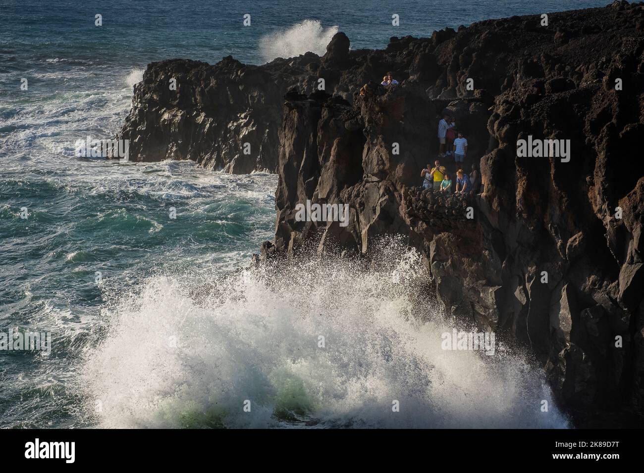 Breaking wave, Los Hervideros, Lanzarote, Spain Stock Photo - Alamy