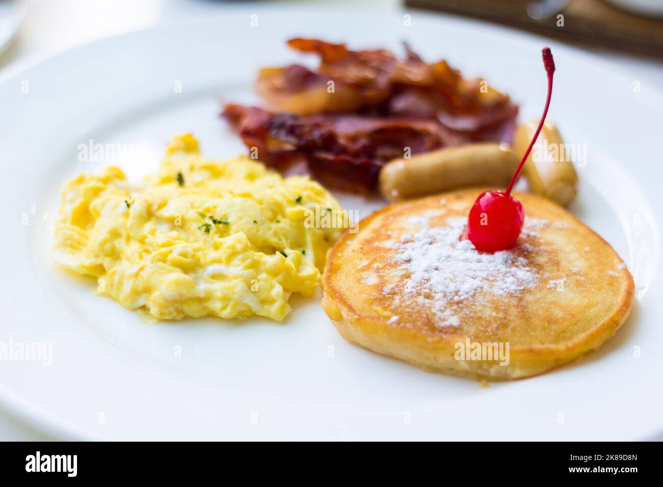Breakfast pancake platter at a hotel in Palawan, Philippines Stock ...