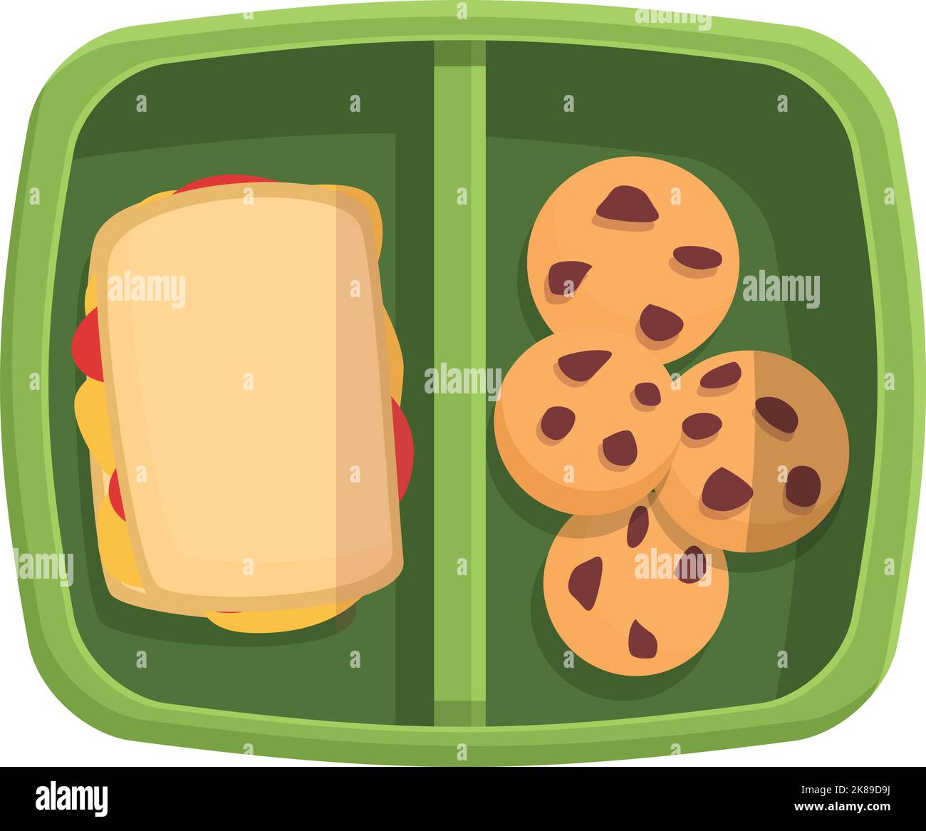 Cookie sandwich box icon cartoon vector. Kid lunch. Plastic container ...