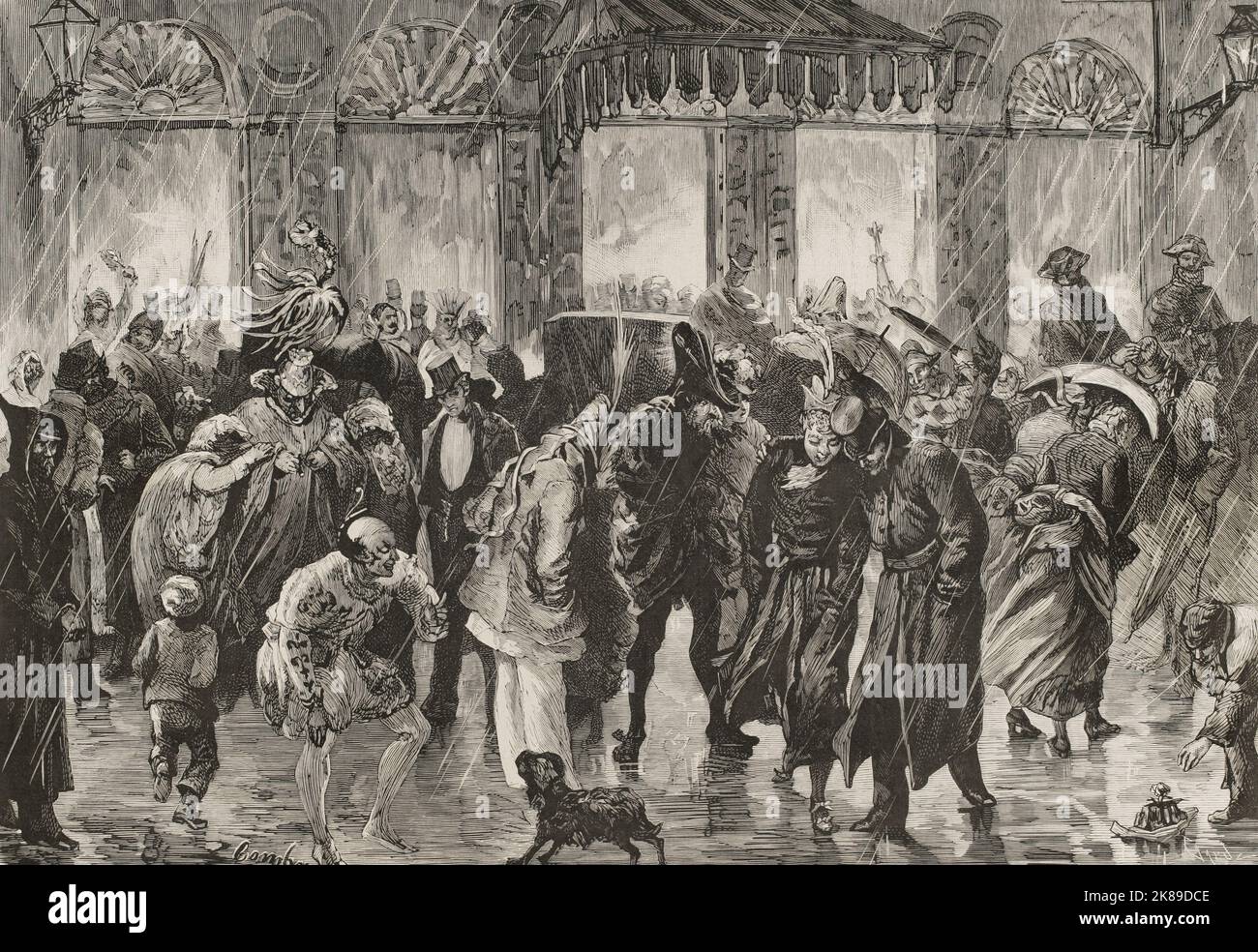 Carnival. Leaving a masquerade ball Stock Photo - Alamy