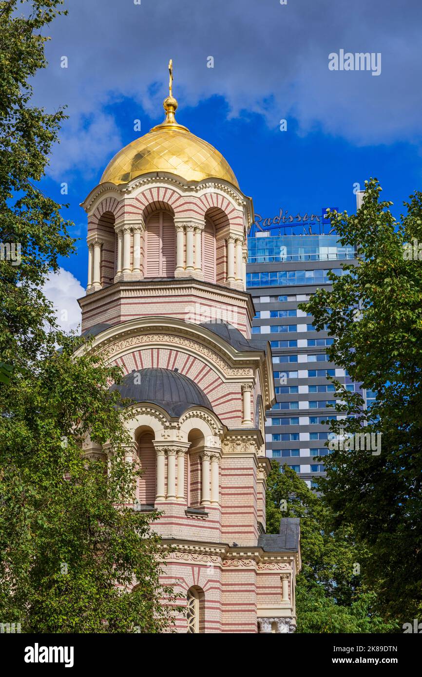 Nativity of Christ Orthodox Cathedral, Riga, Latvia, Europe Stock Photo ...