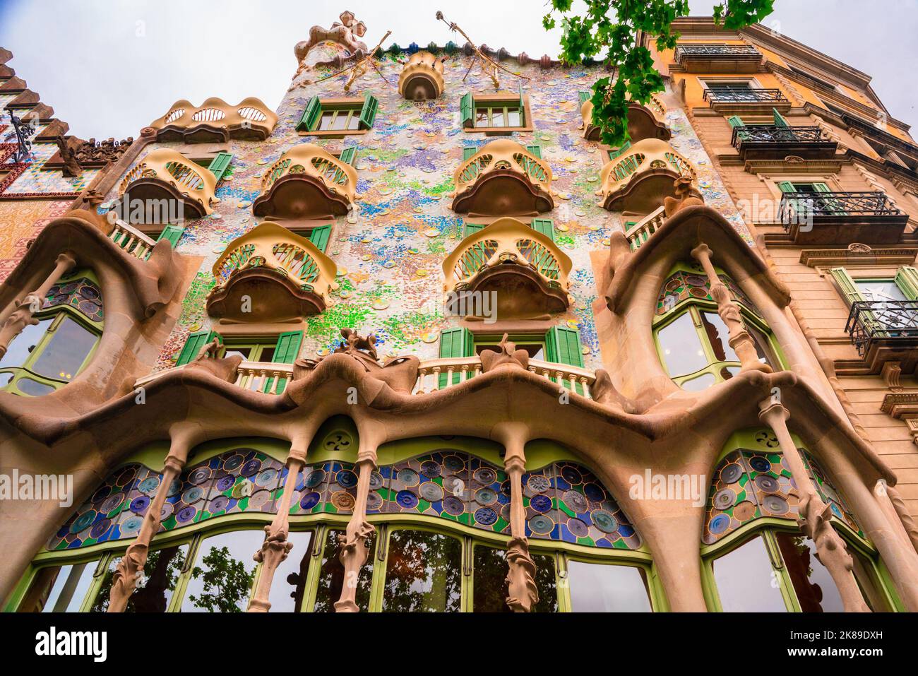 Barcelona, Spain - April 21, 2022: View of Guidi's Casa Batllo seen ...