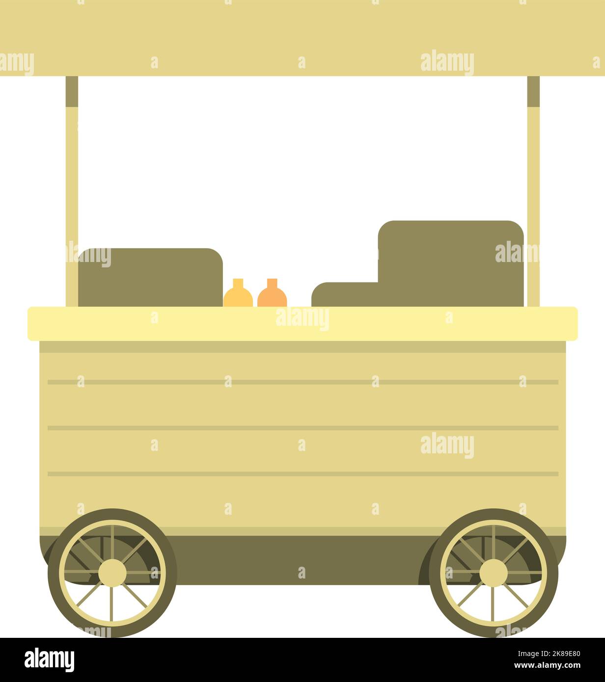 Cart vendor icon cartoon vector. Street food. People festival Stock ...