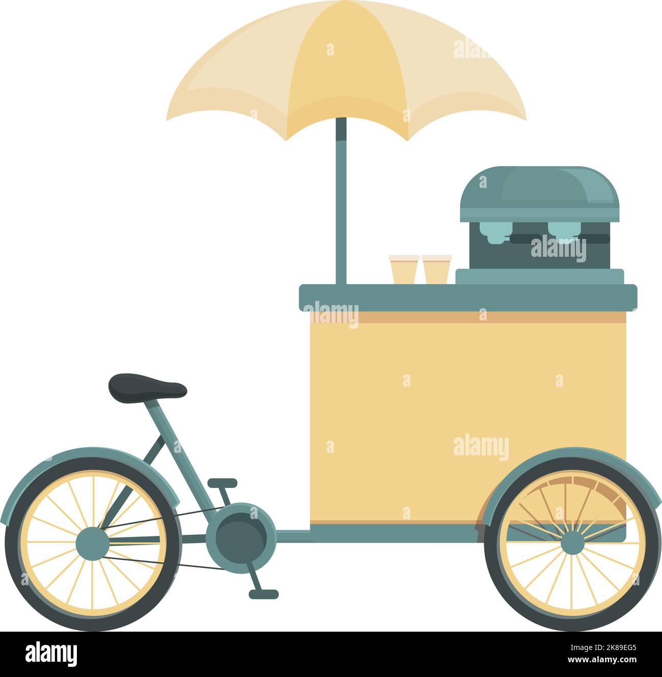 Bike cart coffee icon cartoon vector. Street festival. Shop outdoor ...