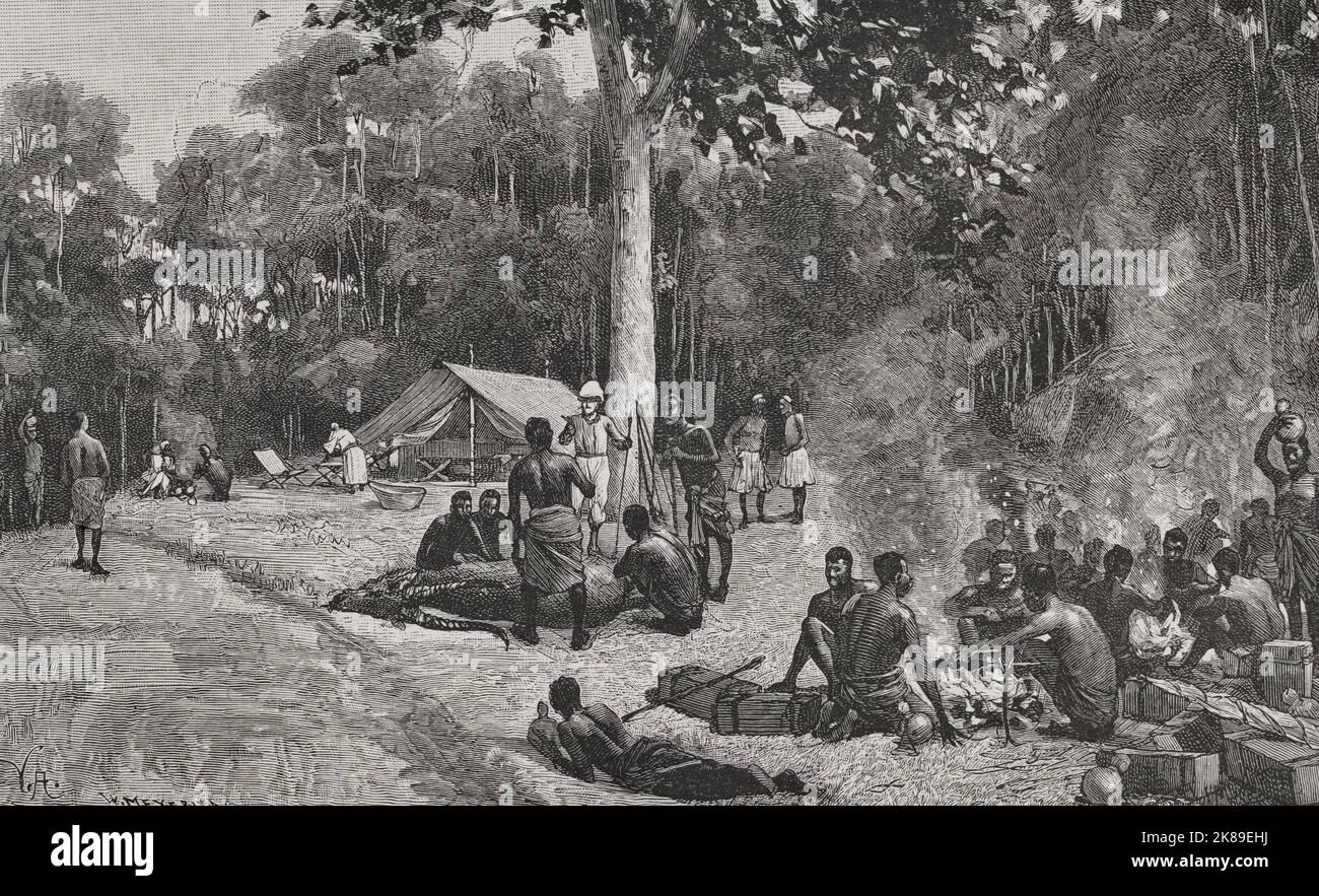 Camp next to the Luvu River Stock Photo - Alamy