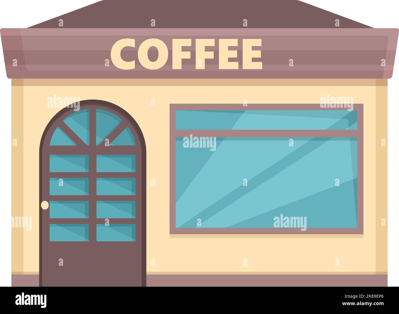 Coffee shop icon cartoon vector. Street market. Food cafe Stock Vector ...