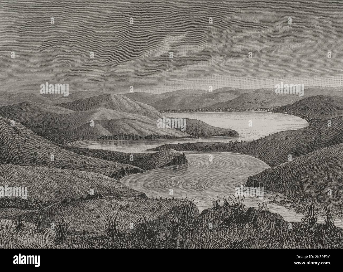 Congo River near Kalubu. Panoramic view of the landscape Stock Photo ...