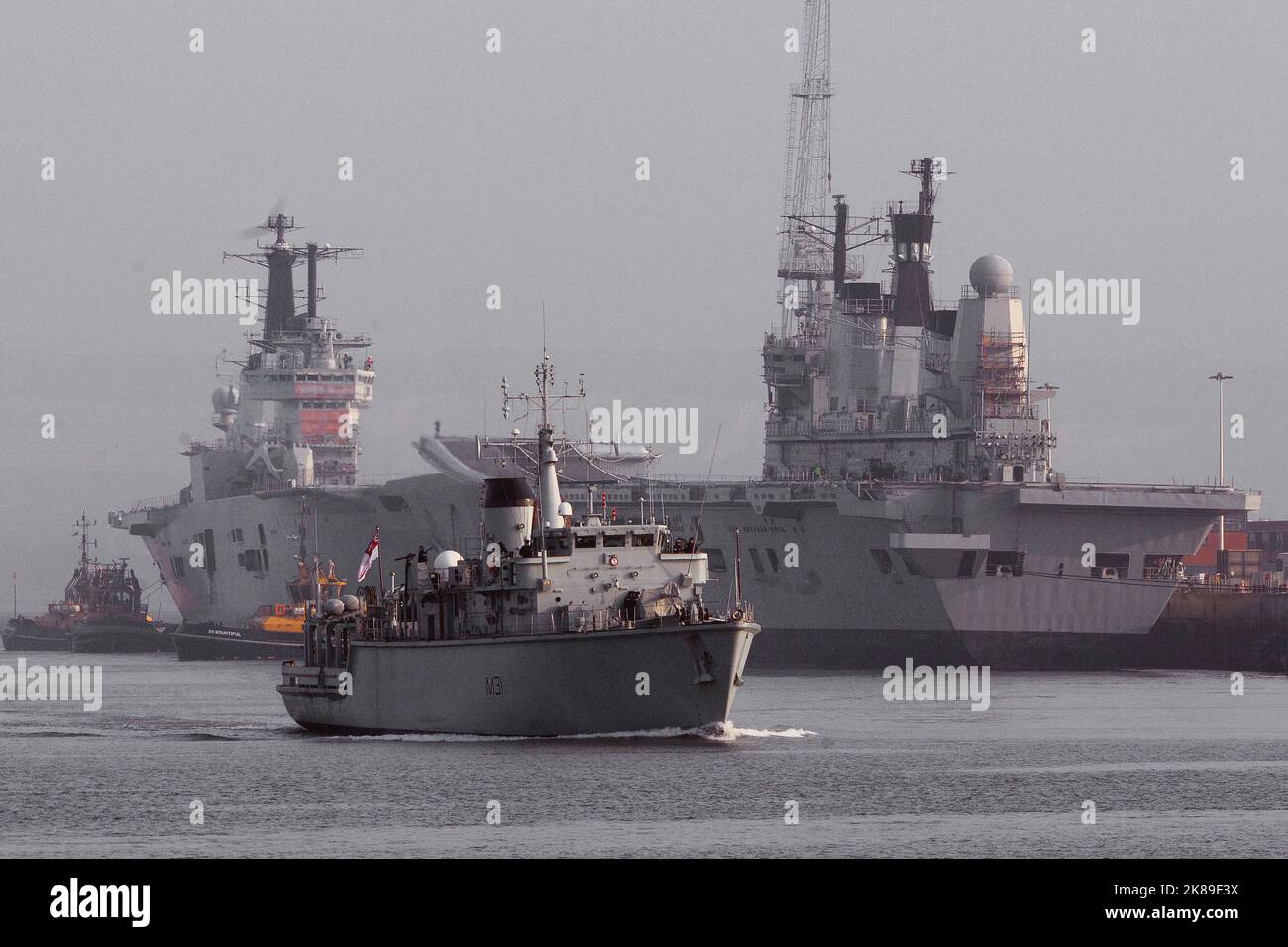 GREAT BRITAINS SHRINKING NAVY THE MINESWEEPER HMS CATTISTOCK PASSES THE ...