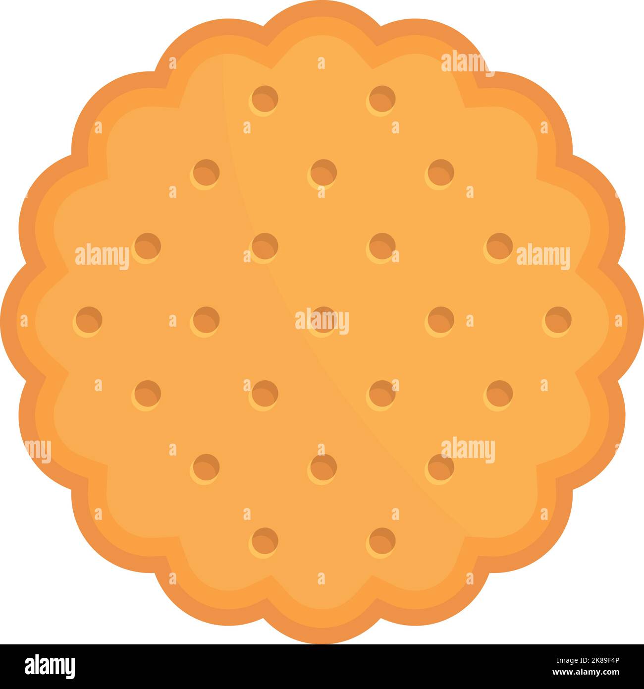 Circle cracker icon cartoon vector. Cookie food. Sweet vanilla Stock ...