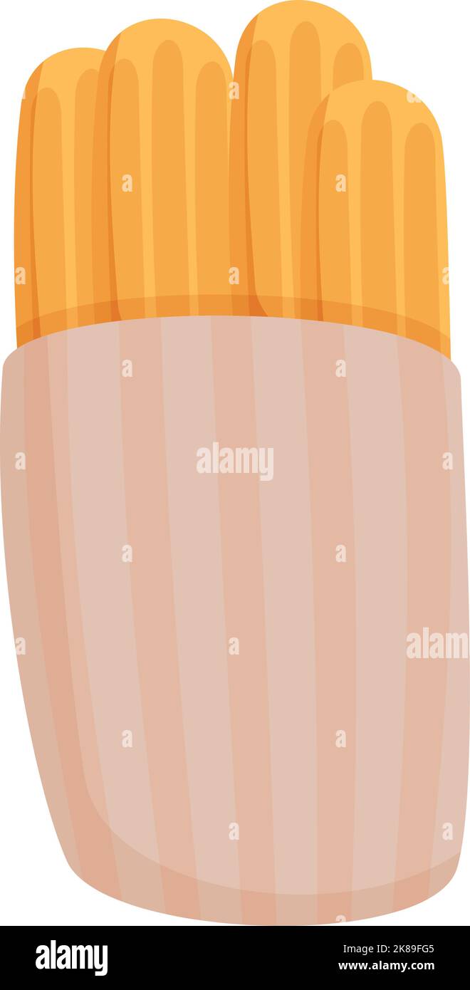 Food churro icon cartoon vector. Chocolate pastry. Menu box Stock ...