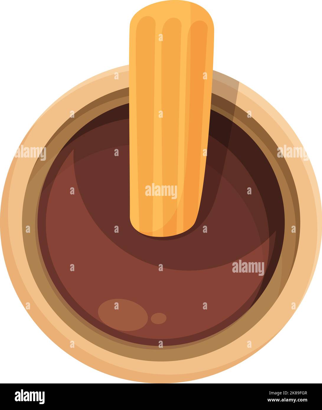 Chocolate liquid churro icon cartoon vector. Spanish food. Cake spain ...