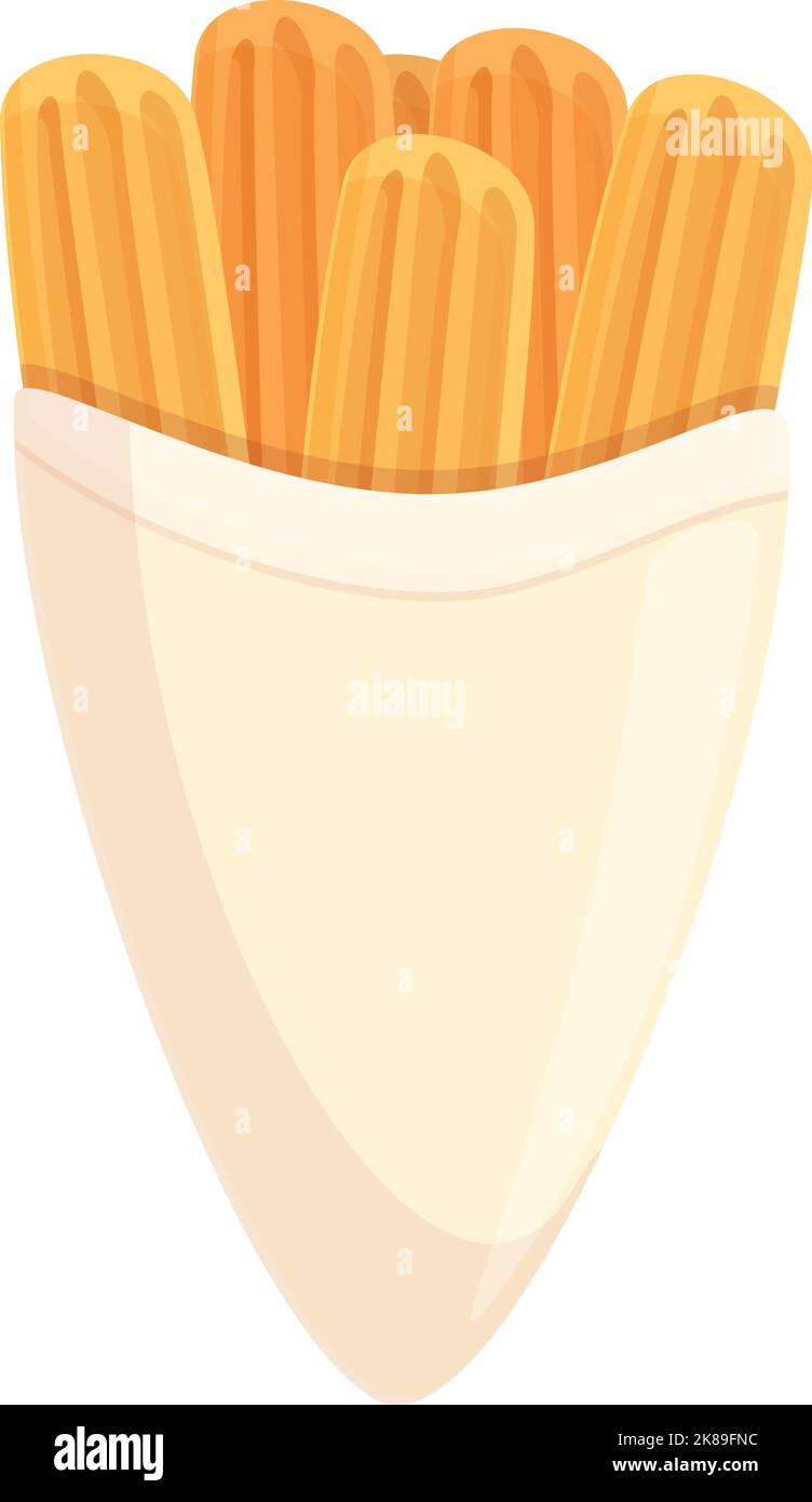 Dish churro icon cartoon vector. Pastry food. Mexican cake Stock Vector ...