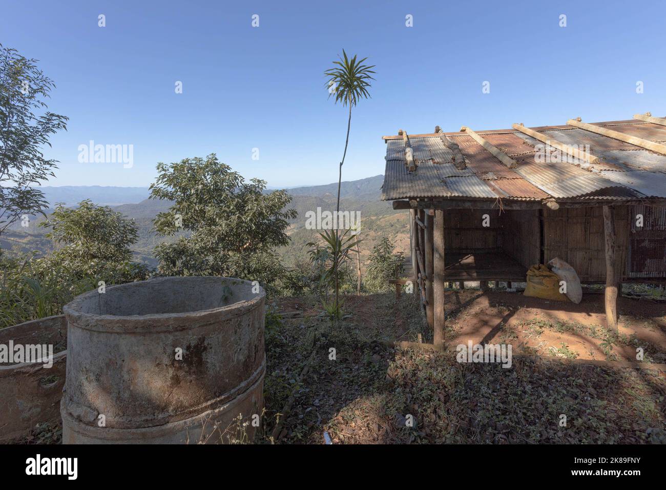 Landscape in a Lahu village in Chiang Mai, overlooking the border with ...