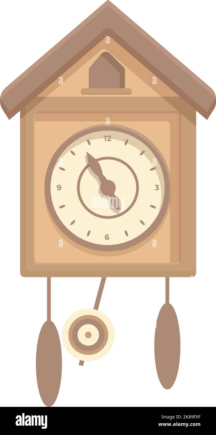 Time Cuckoo Clock icon cartoon vector. Old watch. Bird hour Stock ...