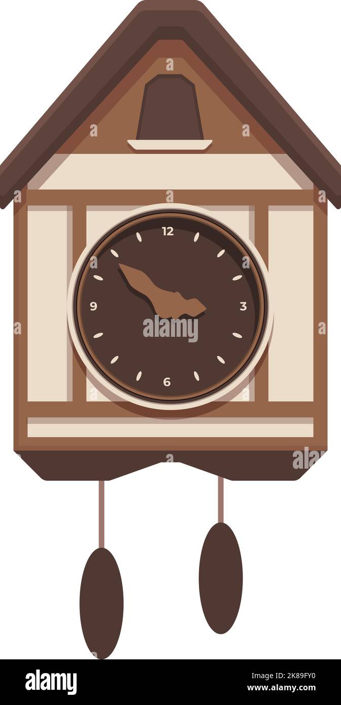 Funny Cuckoo Clock icon cartoon vector. Wall time. Bird hour Stock ...