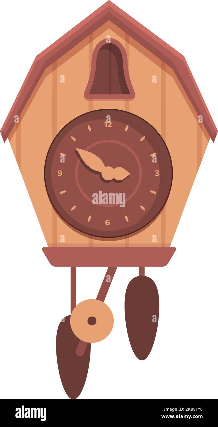 Grandfather Cuckoo Clock icon cartoon vector. Wall time. Hour bird ...