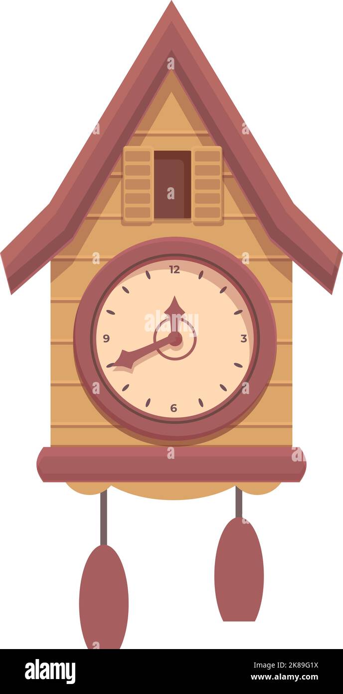 Modern Cuckoo Clock icon cartoon vector. Old watch. Digital retro Stock ...