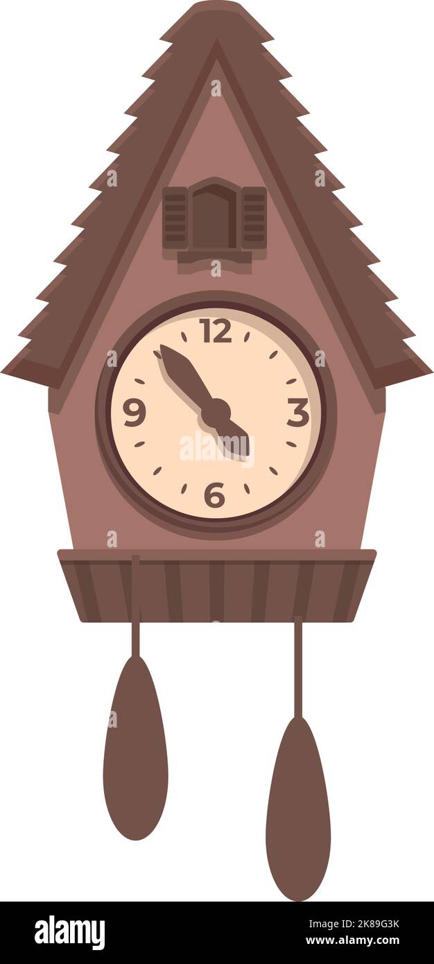 Retro Cuckoo Clock icon cartoon vector. Wall time. Hour bird Stock ...