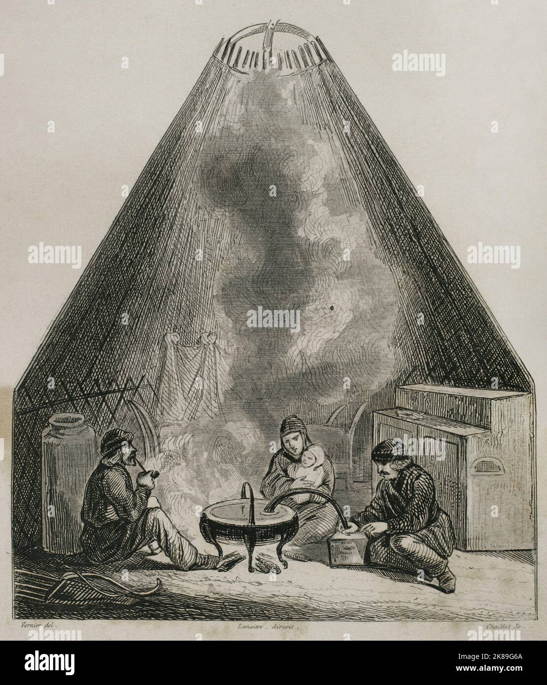 Inside view of a Kalmyk yurt, called gher Stock Photo - Alamy