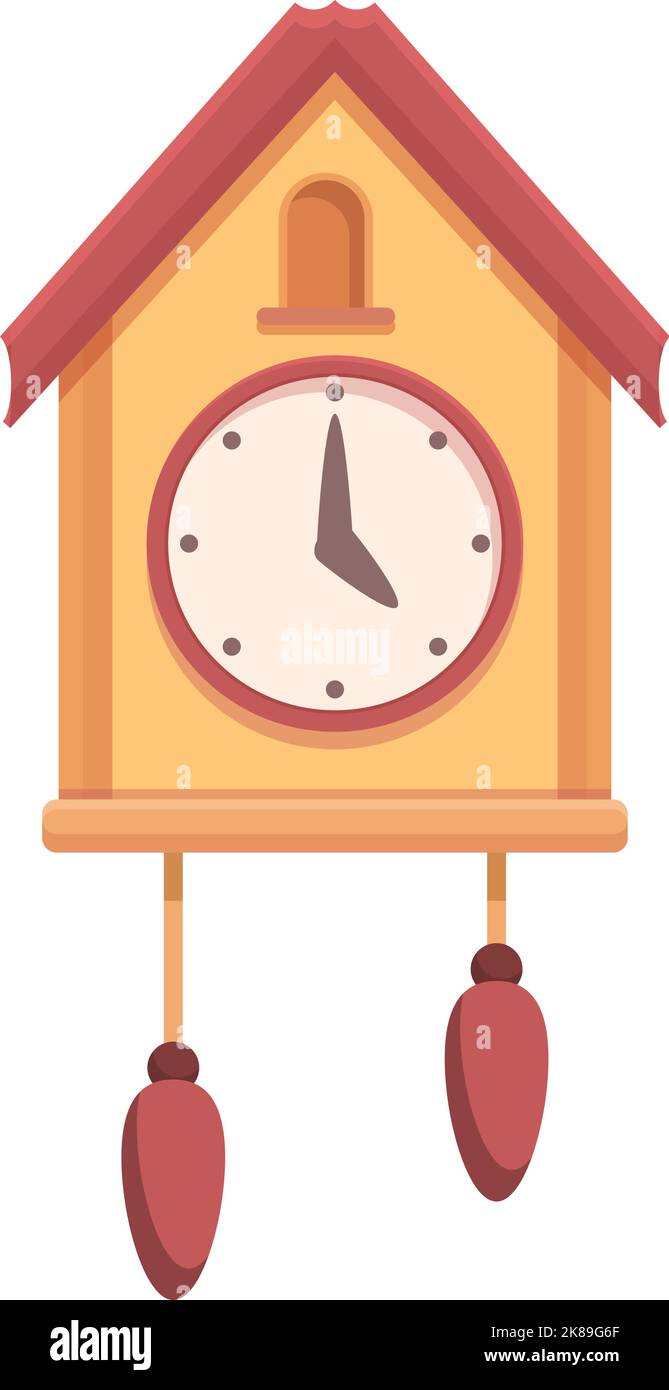 History Cuckoo Clock icon cartoon vector. Old watch. Pendulum hour ...