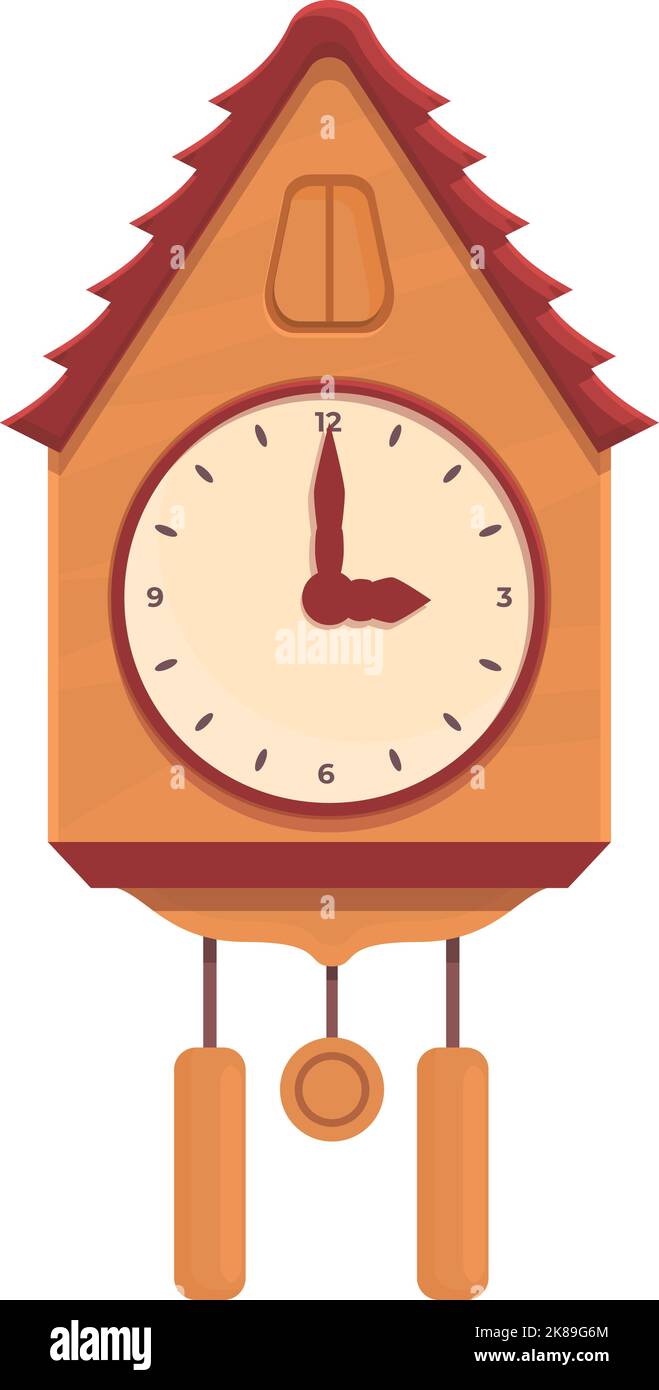 Creative Cuckoo Clock icon cartoon vector. Old watch. Hour bird Stock ...