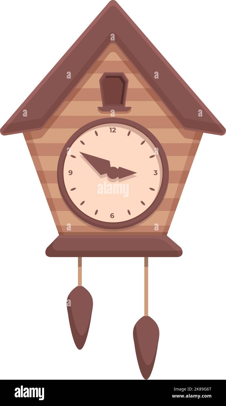Chain Cuckoo Clock icon cartoon vector. Watch time. Bird hour Stock ...